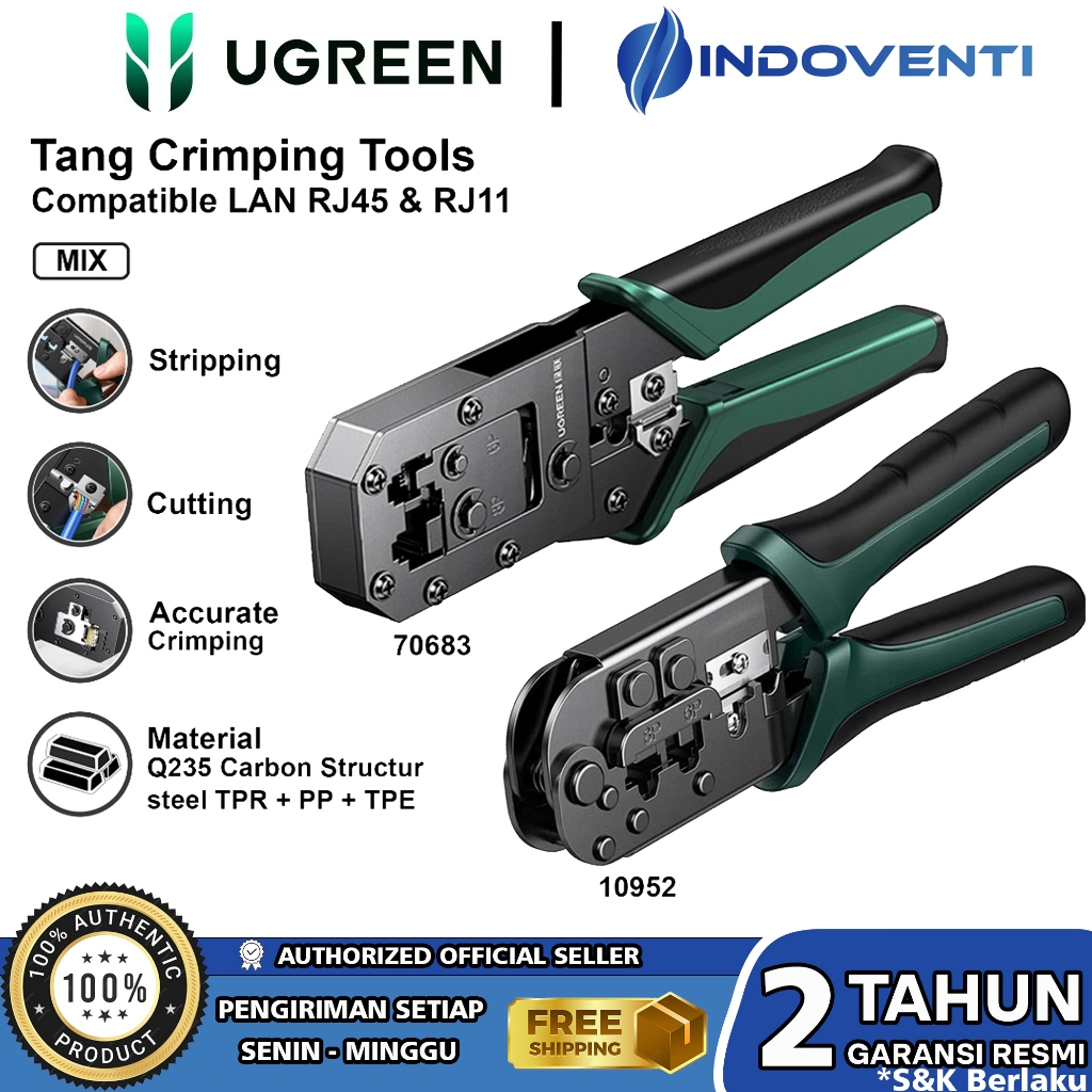Ugreen Crimping Tool Pliers RJ45 RJ11 LAN Network Fail-Proof Multifunctional Crimping Tool ...