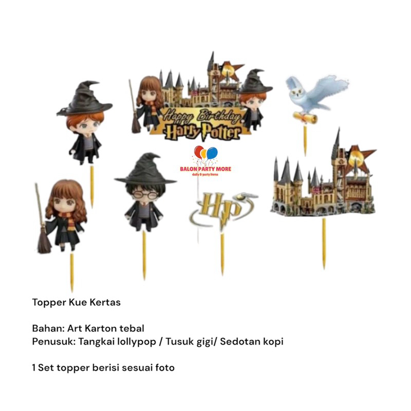 (HARRY Potter SET) ART PAPER HP MATERIAL TOPPER BOUQUET DECORATION ...