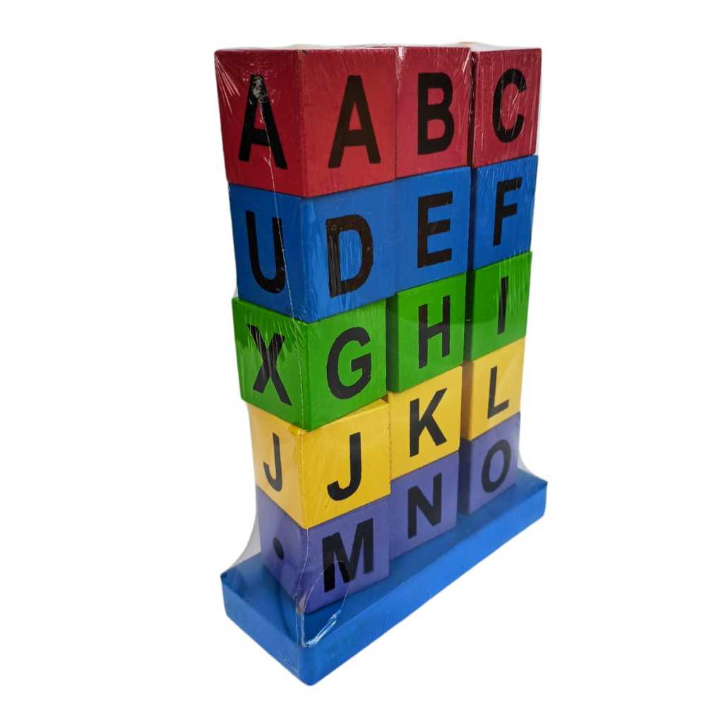 KAYU Educational Toys Letter Tower Alphabet Cube Blocks Lowercase ...