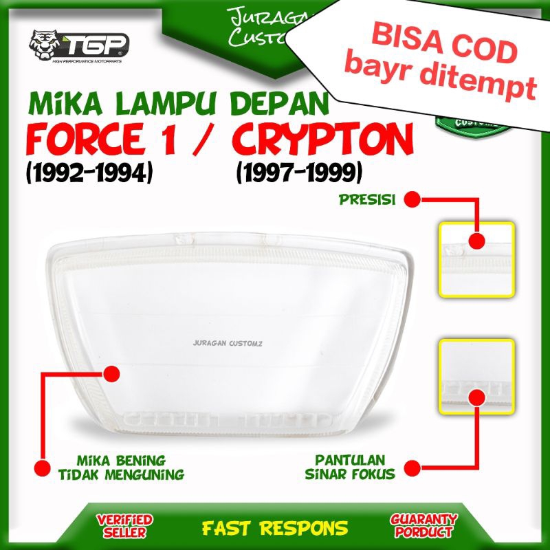 Glass/mica crypton Headlight,force 1 Old | Shopee Malaysia