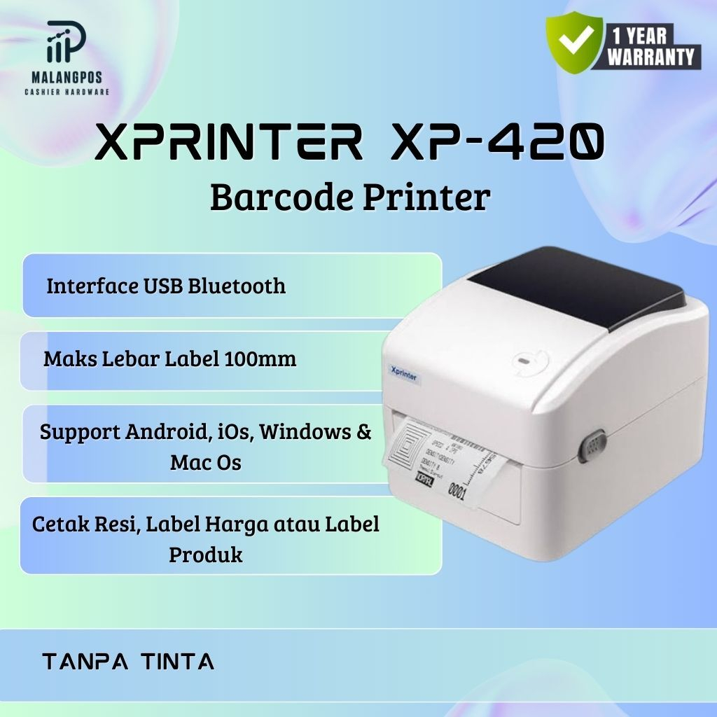 Xprinter XP420B A6 Label Barcode Printer Receipt Sticker 100mm USB Bluetooth XP-420B Goods Price ...