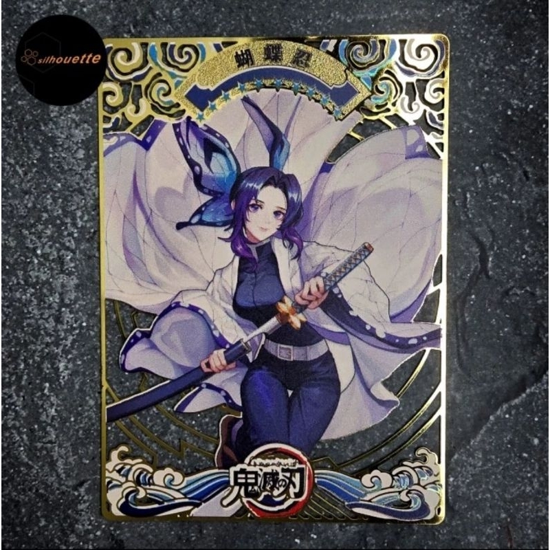 Laser Cut Gold Metal Card Demon Slayer Shinobu Kocho kochou | Shopee ...
