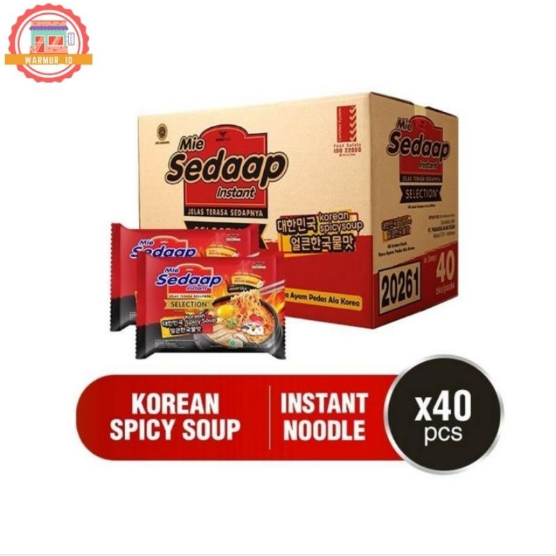 Sedaap Korean Spicy Soup Instant Noodles (77g/40pcs/1 carton) | Shopee ...