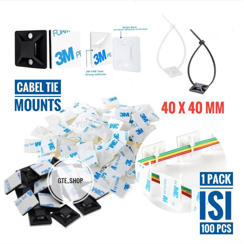 Cabel Tie Mount 40x40 Cabel Tie Mount Cable Clamps Wall Mount 3M Cable ...