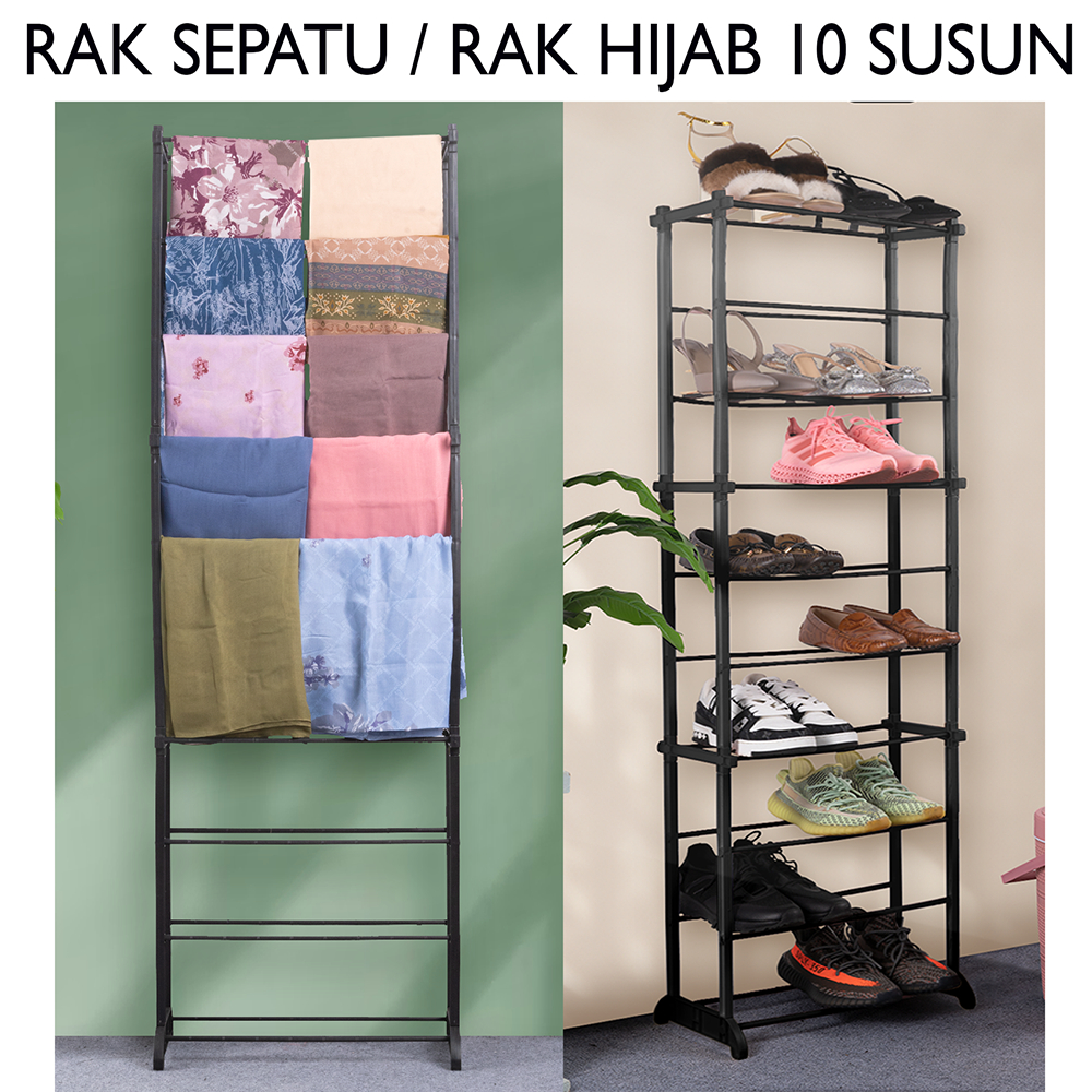 Tri J 10 Tier Plastic Shoe and Hijab Rack / 10 Tier Hijab Rack Amazing ...