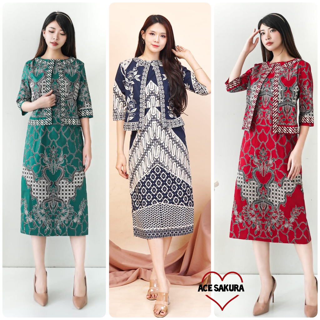 KATUN Harini Batik Dress for Women's Office Work Overalls 635 Cotton ...