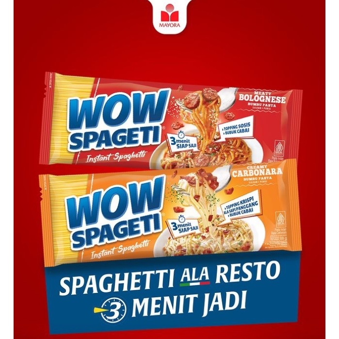 WOW Instant Spaghetti Viral Spaghetti Bolognese / Carbonara Instant Noodles 84 Grams | Shopee ...