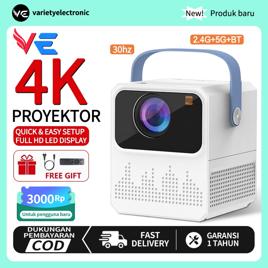 HP Ve Smart Projector Auto-Focus portable mini Projector for Home ...