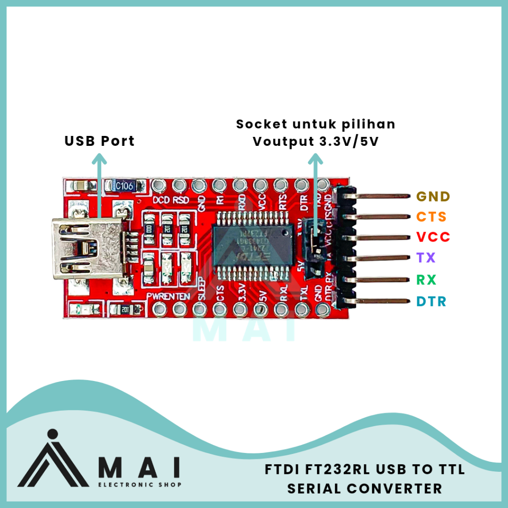 Ft232rl FT232 USB To TTL Serial Converter Module FTDI | Shopee Malaysia