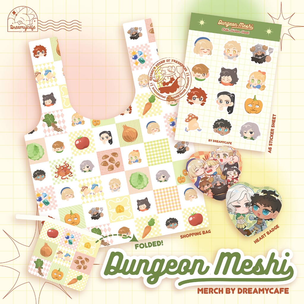Dungeon Meshi Shopping Bag // Badge // Sticker | Shopee Malaysia