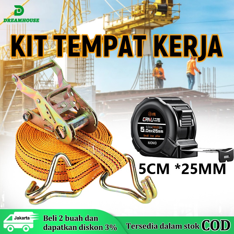 Rachet TIE DOWN 5cmx8meter KREK SOUND SYSTEM CARGO LASHING TRACK TREK ...