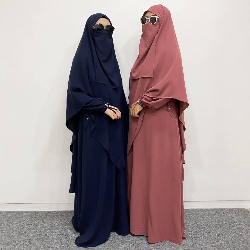 QALLA SET (REGULAR SIZE) UMROH ABAYA KHIMAR FREE SHEET ROPE BY ...