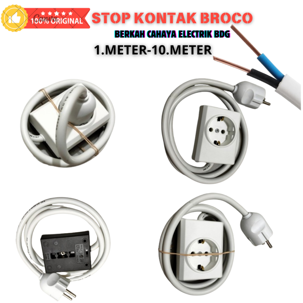 Broco socket 1 hole copper wire cable 1 2 3 4 5 6 7 8 9 10 meters ...
