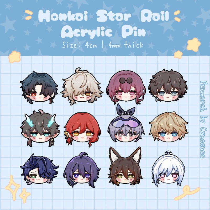 SAMPO [Cynoona] Honkai Star Rail Acrylic Pins 4cm | Blade, Jingyuan ...