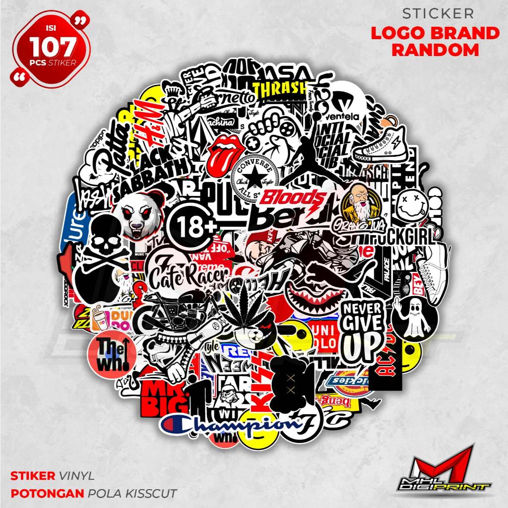 Random AESTHETIC RACING LOGO STICKER WATERPROOF BRAND - LAPTOP STICKER ...