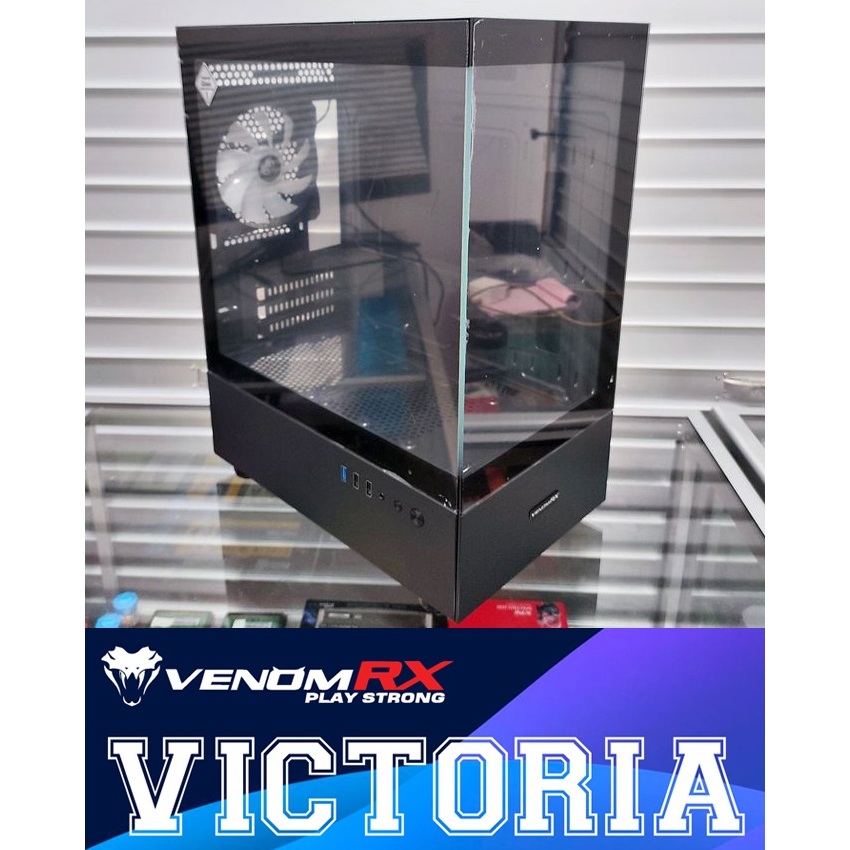 Venomrx Victoria Casing - mATX 3Fan Fixed RGB Tempered Glass, supports ...