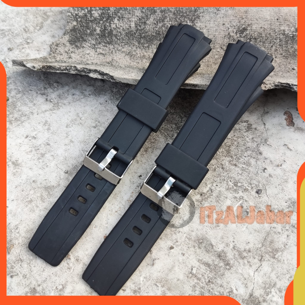 HITAM Casio WS-2000 Watch Strap WS2000 Rubber Black Watch Strap (1pcs ...