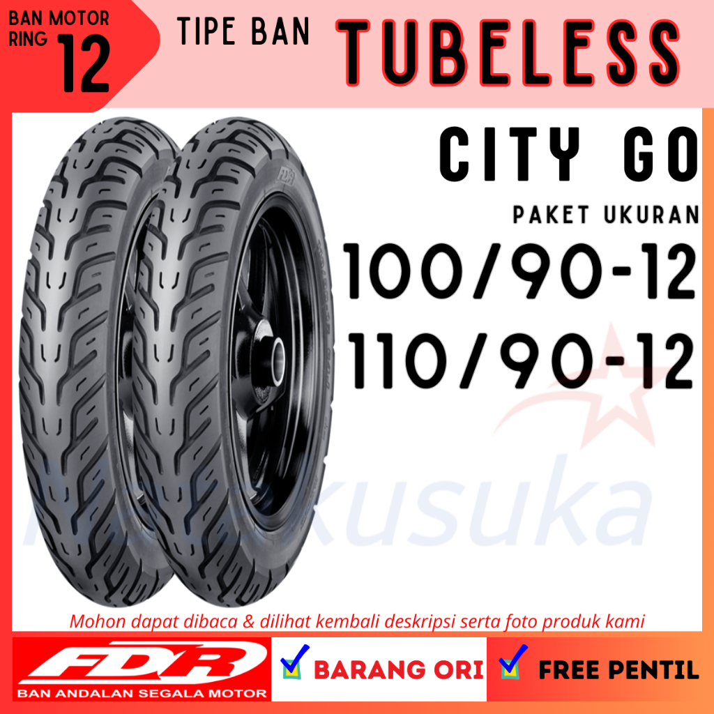[Save Package] FDR City Go 100/90 & 110/90 -12 Tubeless (TL) | Shopee ...