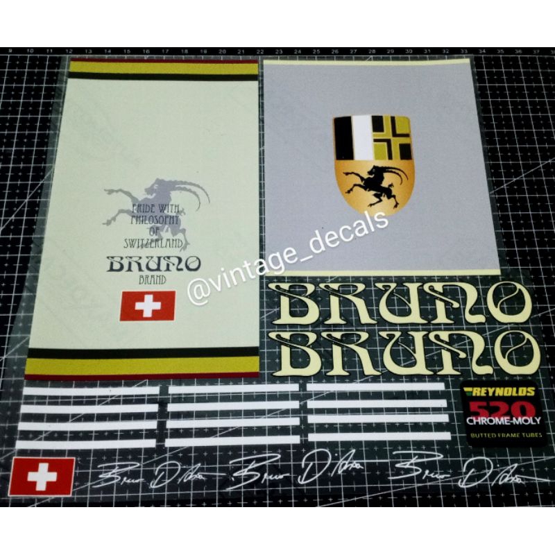 Bruno minivelo replacement decals sticker swiss nippon | Shopee Malaysia