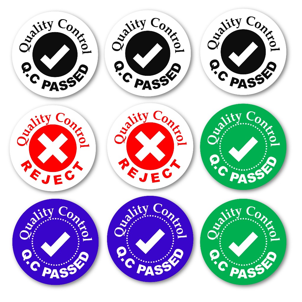 Quality Control Passed Sticker QC Passed Reject Passed Sticker Round ...