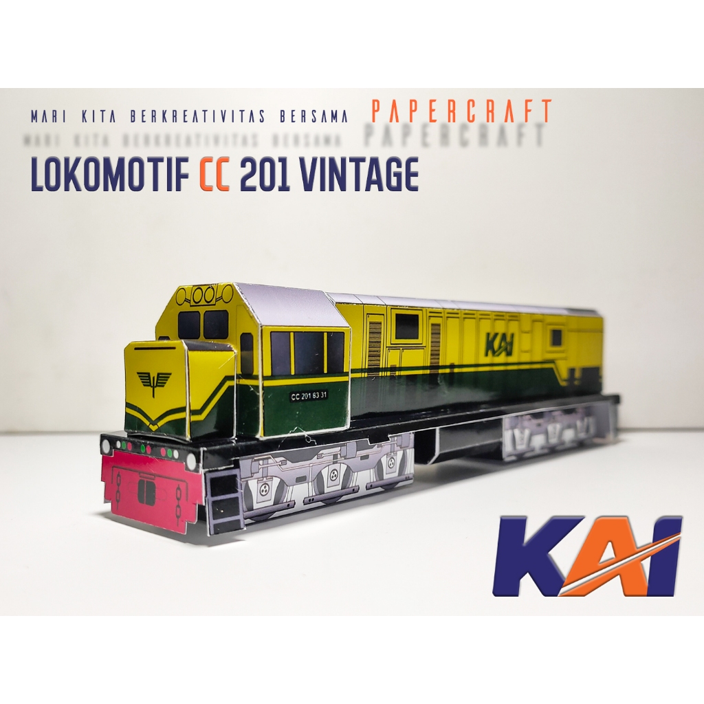 3D Papercraft Indonesian Railway Locomotive CC 201 Vintage DIY Paper ...