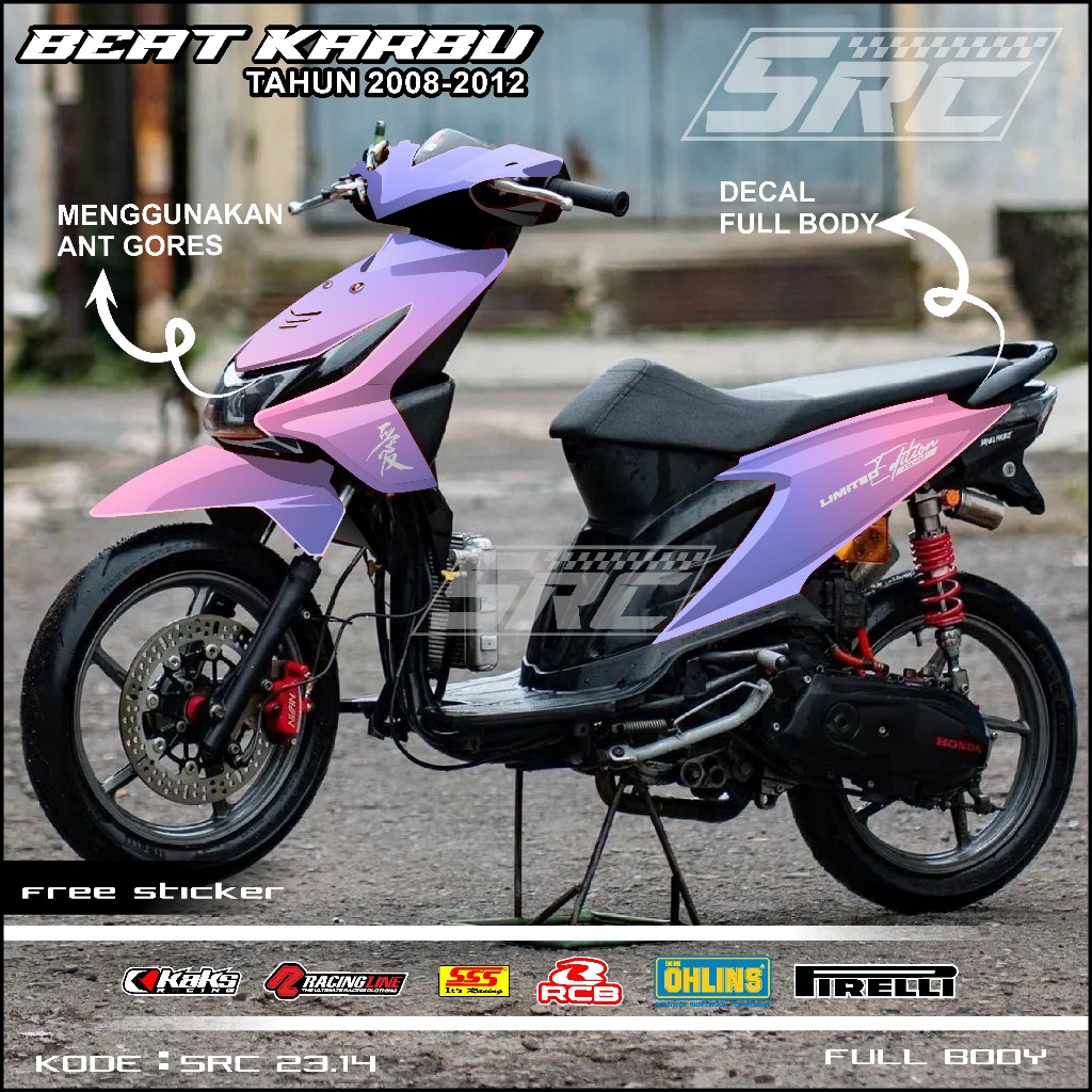 Sticker Decal Full Body Motorcycle Honda Beat 2008 2009 2010 2011 2012 ...