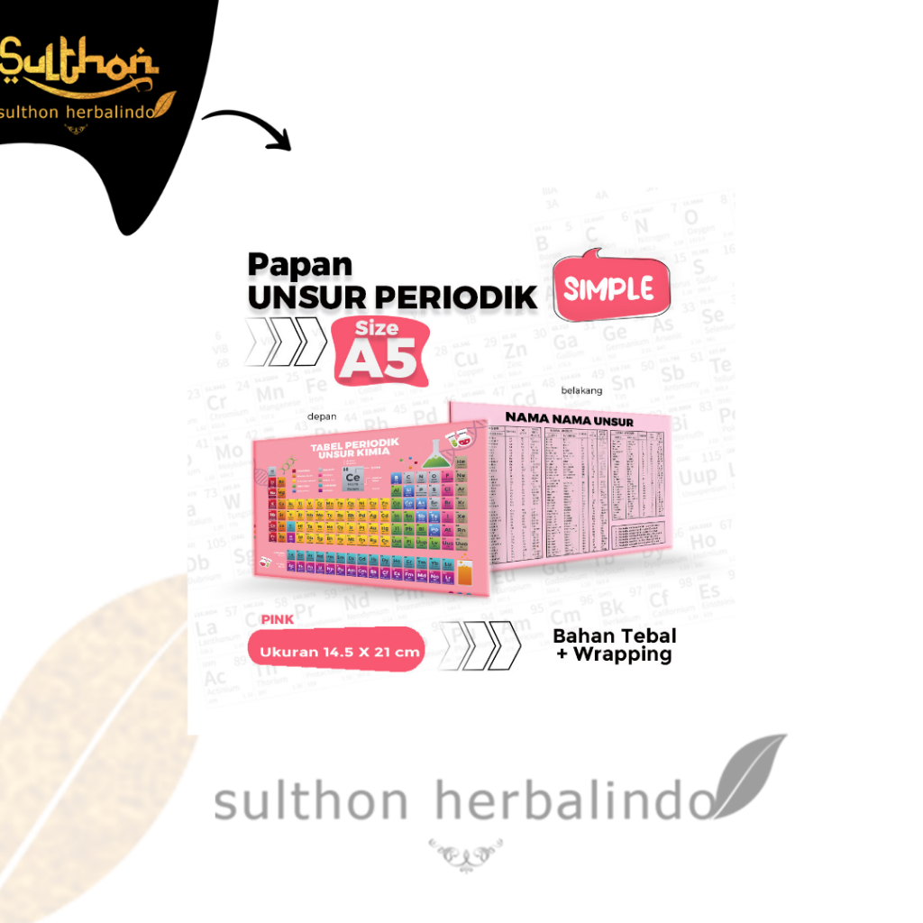 Chemical Periodic Element Table Size A5 Pink Color Variant (Table ...