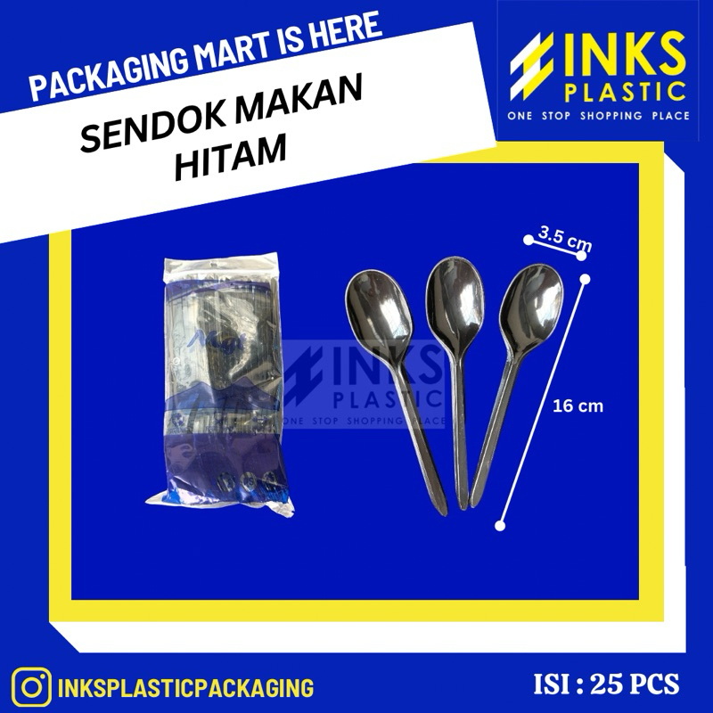 HITAM Black TABLE SPOON CONTAINS 25 PCS | Shopee Malaysia