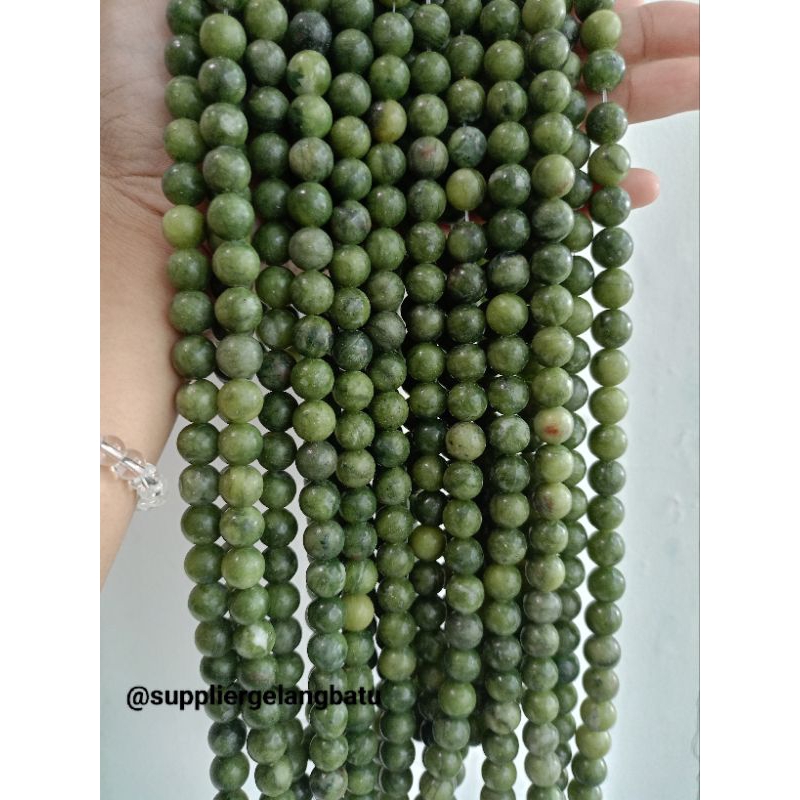 HIJAU Natural Stone jade green jade sojol serpentine Sulawesi 10mm ...