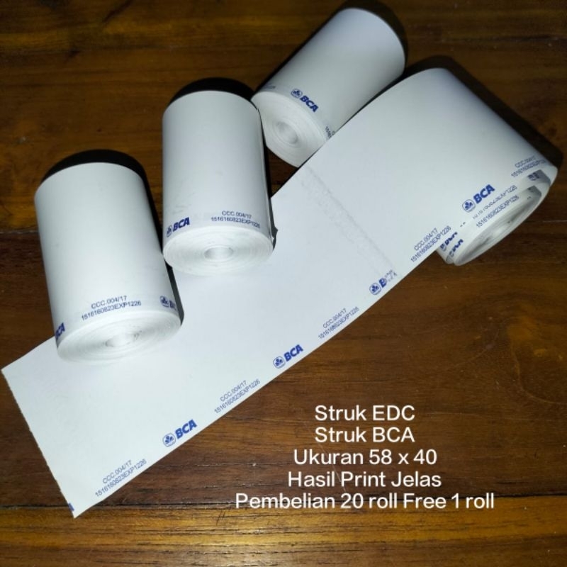 (Ready To THERMAL Paper Receipt Cashier BCA LOGO 58X40MM EDC PRINTER ...