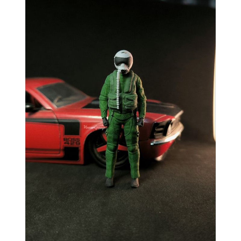 Hg Miniature Pilot Wearing Helmet 1/24 Scale Airport Diorama Airplane ...