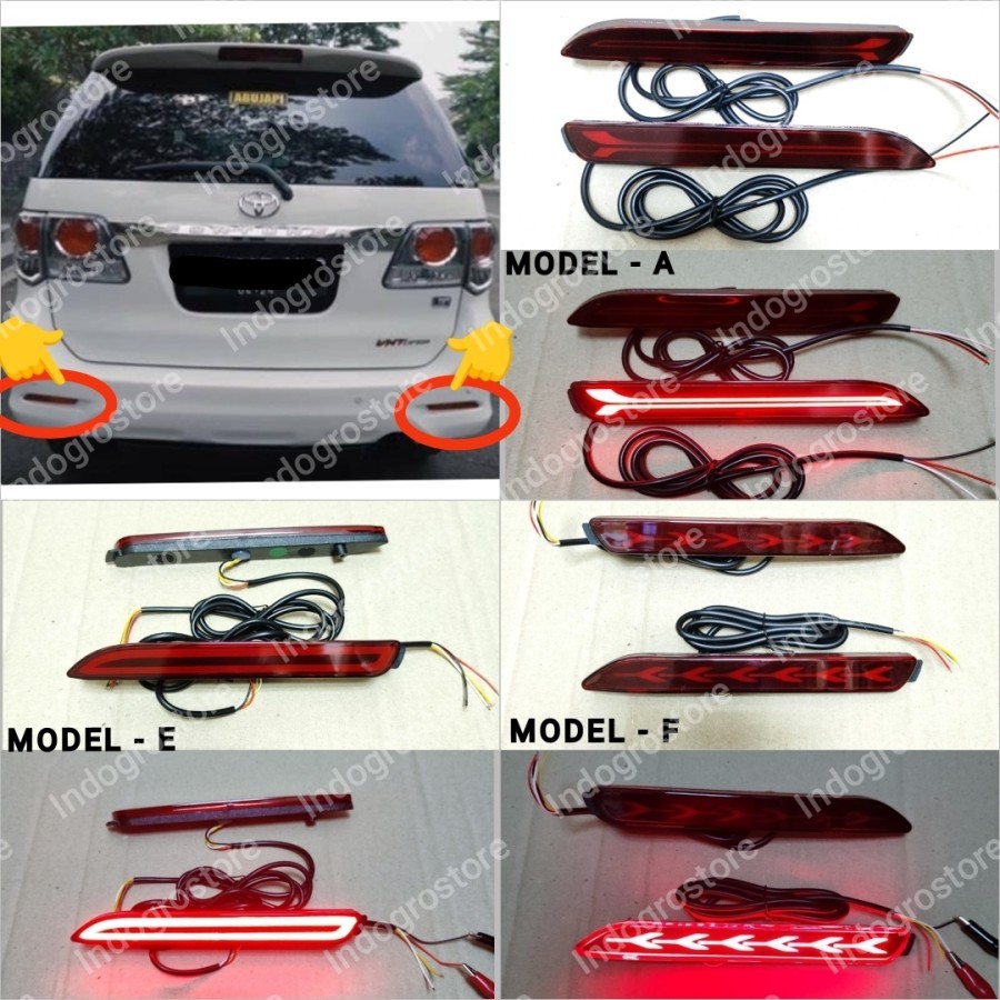 Toyota Fortuner 2012 2013 2014 2015 Car Rear Bumper Light LED Reflector ...