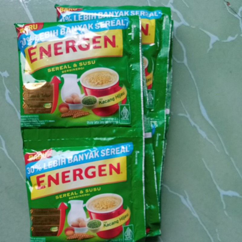 Energen green bean flavored milk cereal 32 gr 1 box contains 10 sachets ...