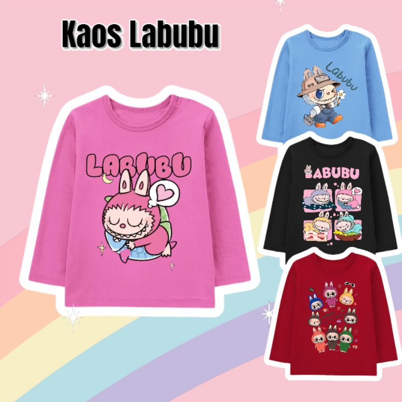 Long-sleeved labubu t-shirts for children aged 1-16 years, unisex ...