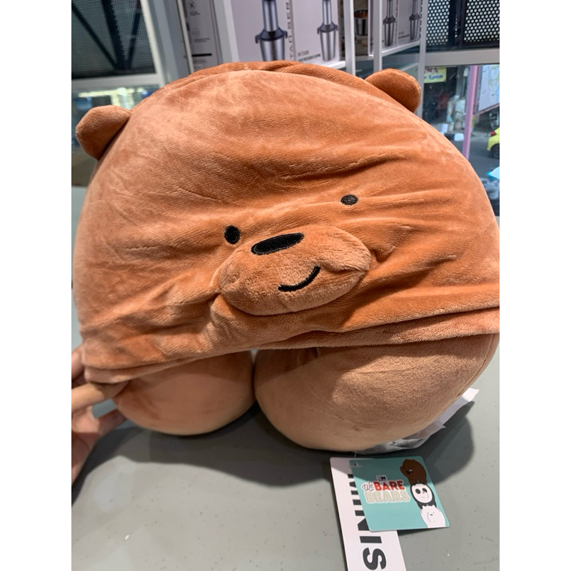 Miniso We Bare Bears U-Shaped Pillow with Hood | Shopee Malaysia