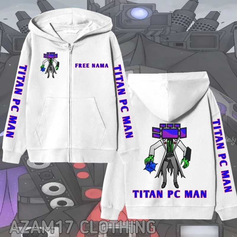 Jacket Zipper Hoodie Kids Titan PC Man Skibidi Toilet Free Your Name ...