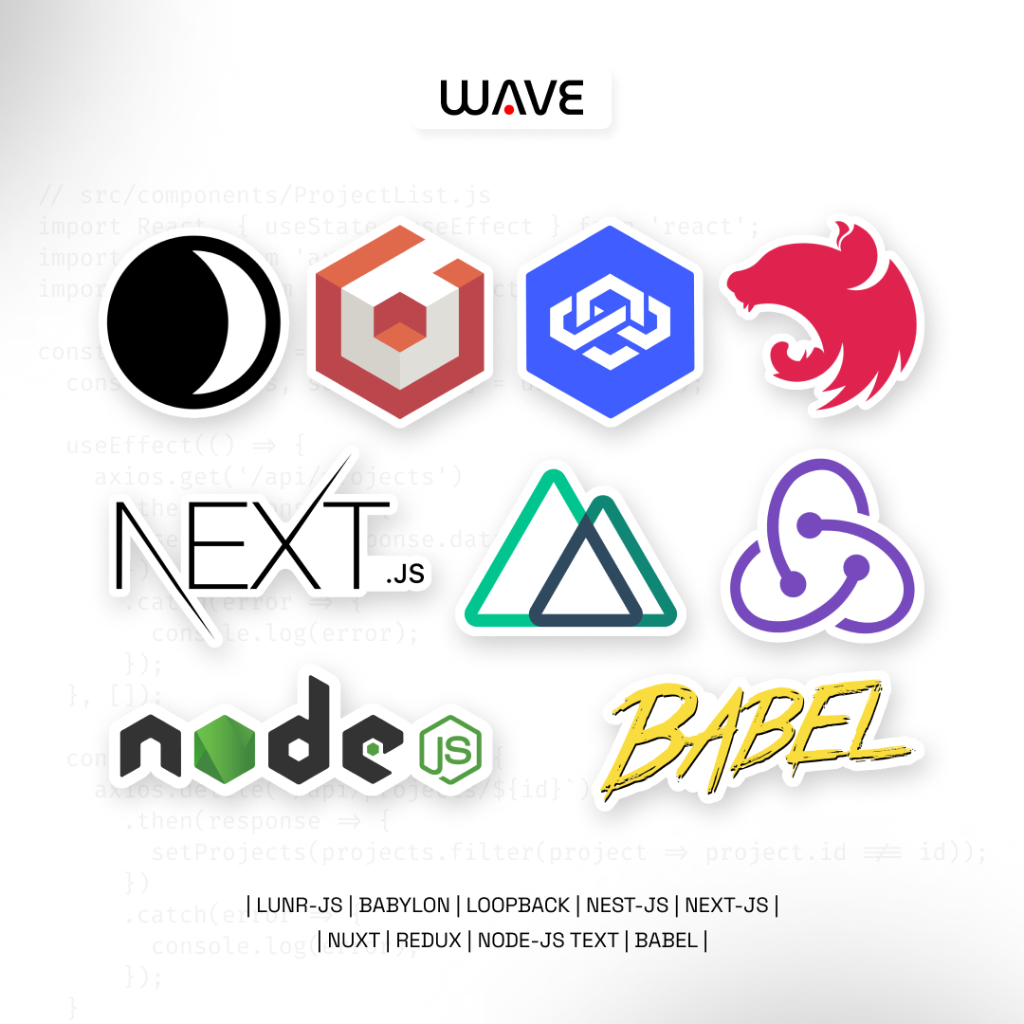 IT Programming Waterproof Vinyl Cutting Sticker - Redux / Nuxt / Next / Lunr / Node / Nest JS ...