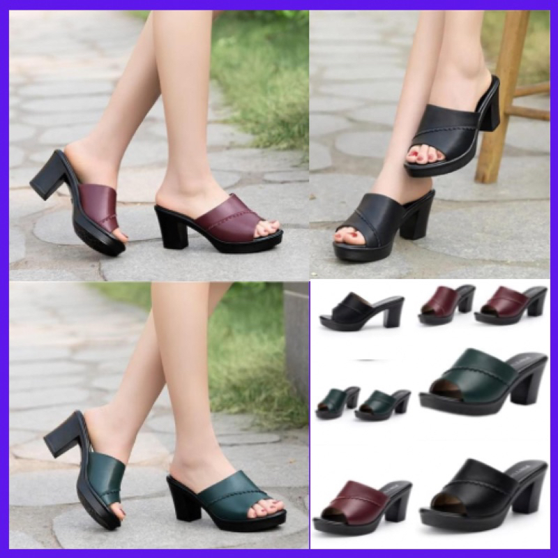 Latest simple and beautiful high heel shoes/slippers (RNE) | Shopee ...