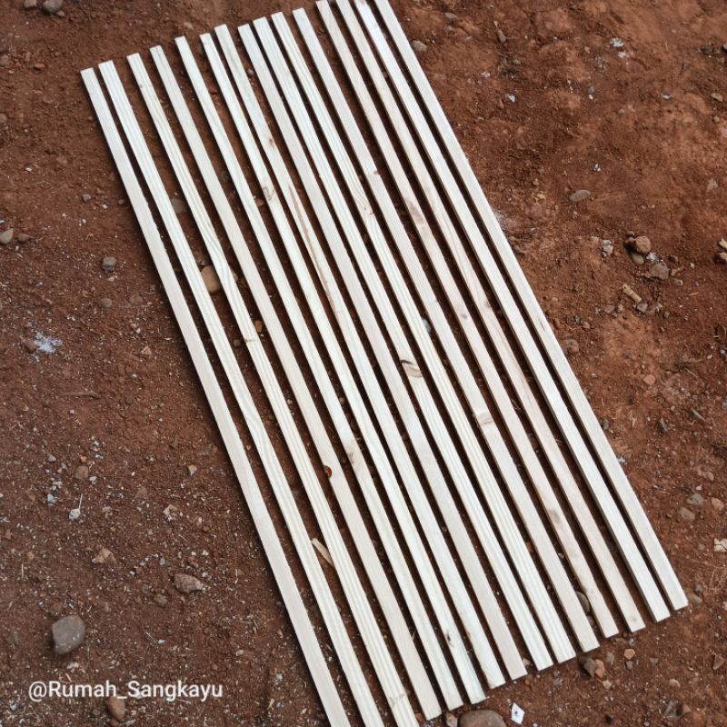 KAYU Teak Wood Landa Material Wall Batten Molding | Shopee Malaysia