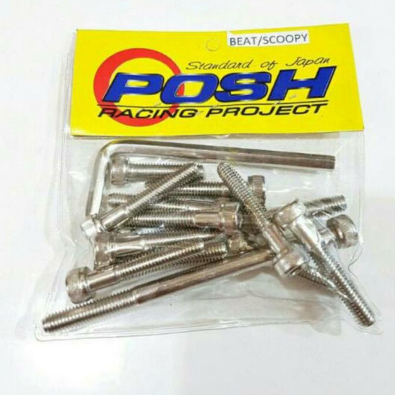 MESIN Cvt Vario Beat Scoopy Chrome Engine Block Bolts Posh Brand ...