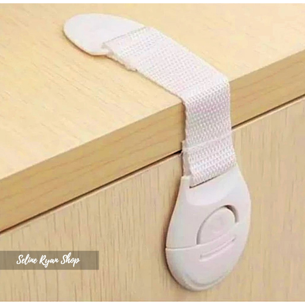 Safety Lock for Safety drawers, cupboard doors etc. Rubber Belt Model ...