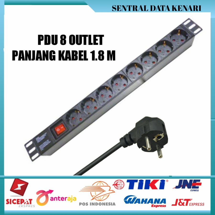 Power distribution outlet 8 sockets PDU for rack, wall mount 19 ...