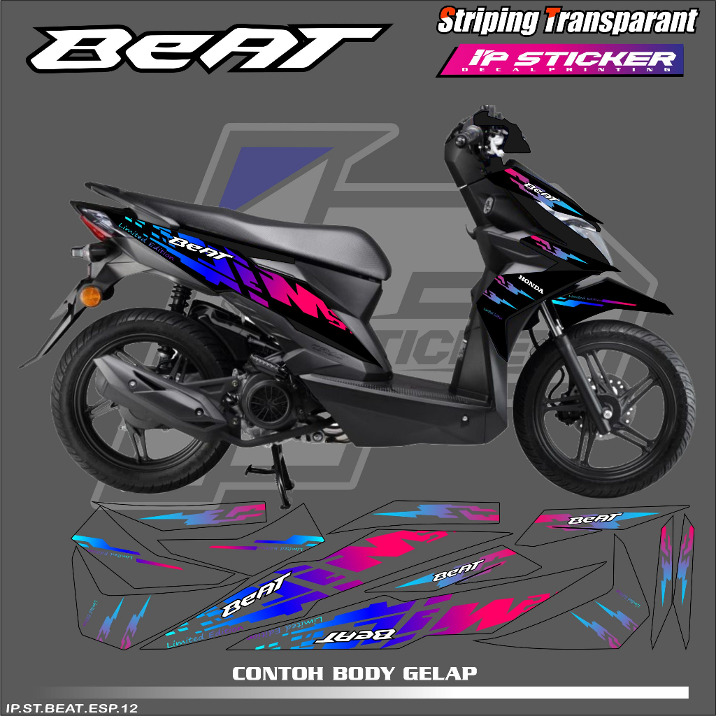 BEAT ESP STRIPING STICKERS- HONDA BEAT ESP MOTORCYCLE STRIPING STICKERS ...