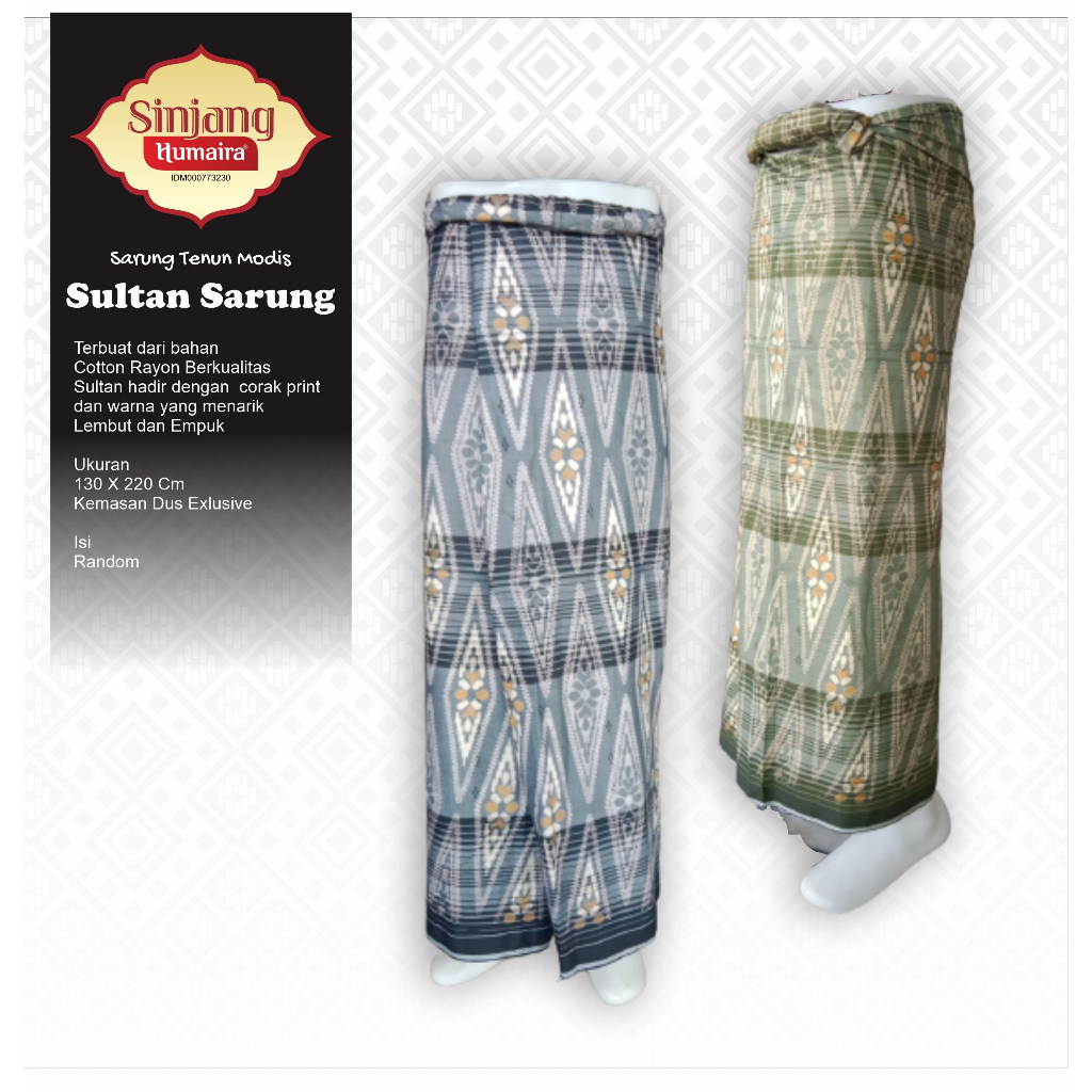 Sinjang Humaira Men's Prayer Sarong Sultan - Khata | Shopee Malaysia