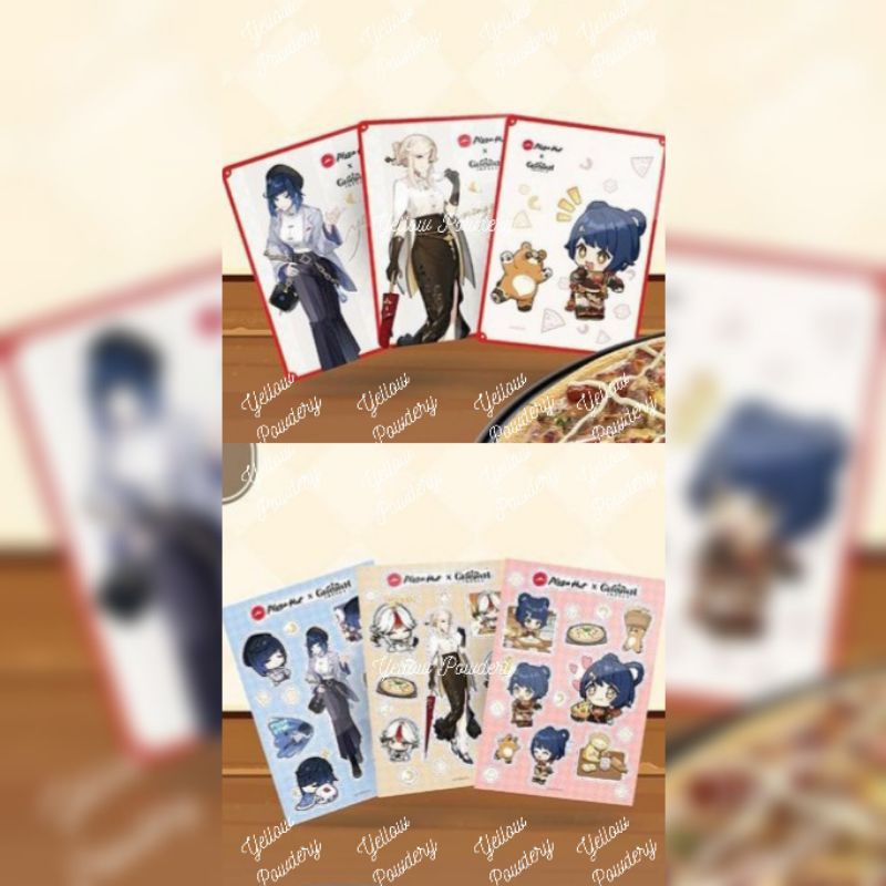 LAST STOCK STICKER & CARD GENSHIN IMPACT PIZZA HUT OFFICIAL PHOTOCARD OFF MERCHANDISE COLLAB ...