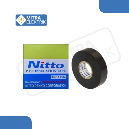 HITAM Original ELECTRIC NITTO ISOLATION TAPE BLACK PVC CABLE NITO 3/4 ...