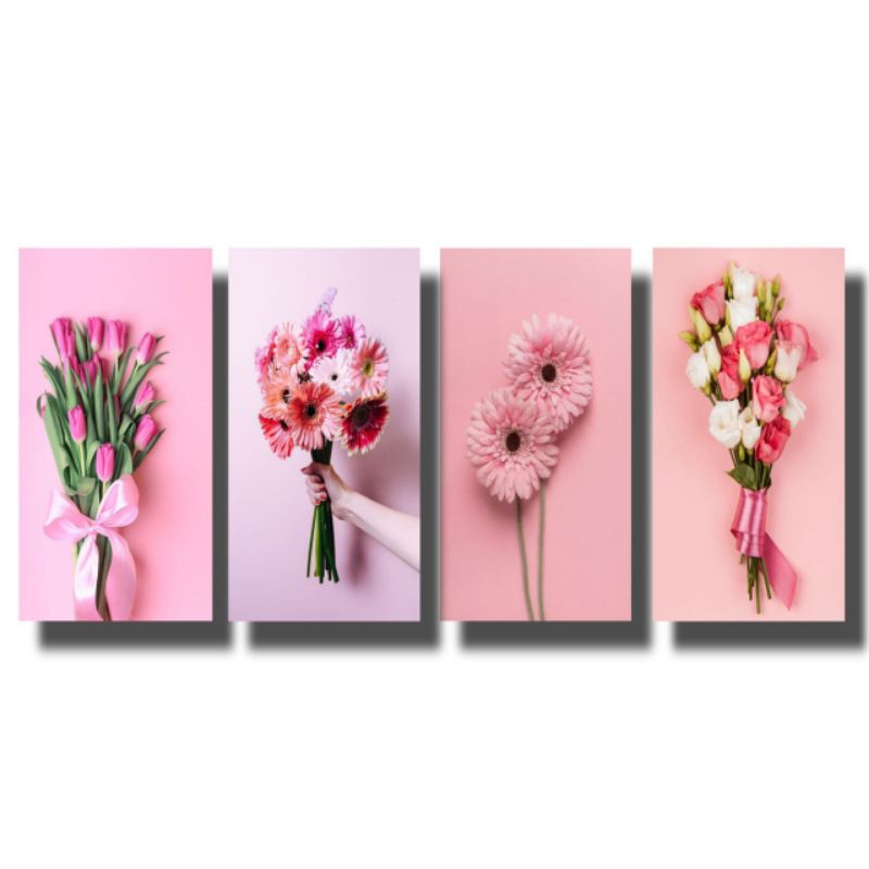 HIASAN DINDING KAYU Pink Aesthetic Flower Theme Wall Decoration Room ...