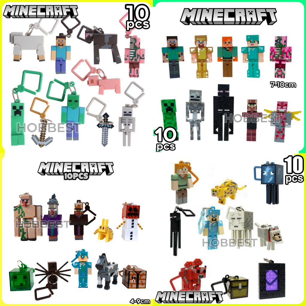 GANTUNGAN Minecraft Action Figures contains 10 pcs - Miniature Cake ...