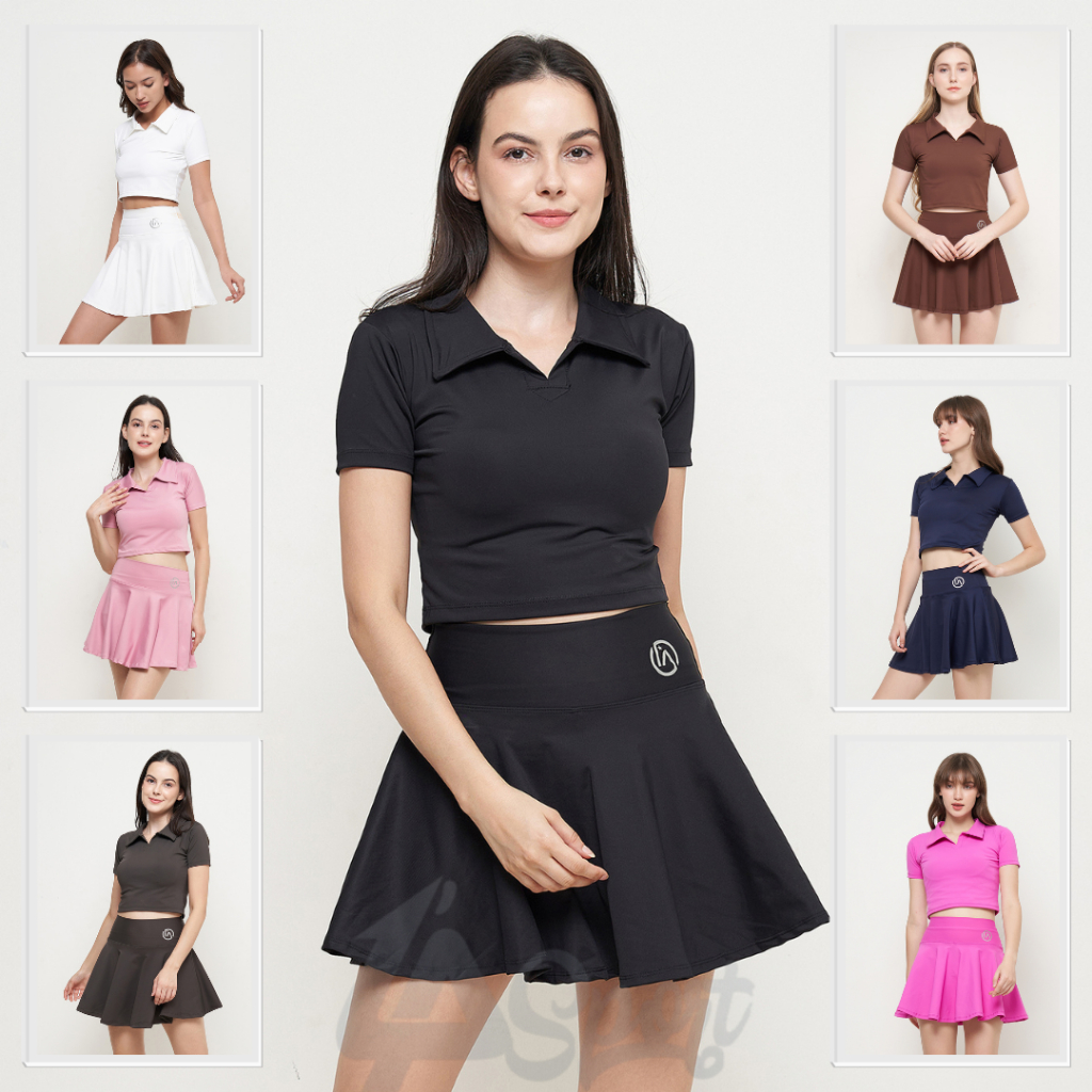 Women's Sports Set Crop Collar/Tennis Set/Badminton Set/Golf Set/Women ...