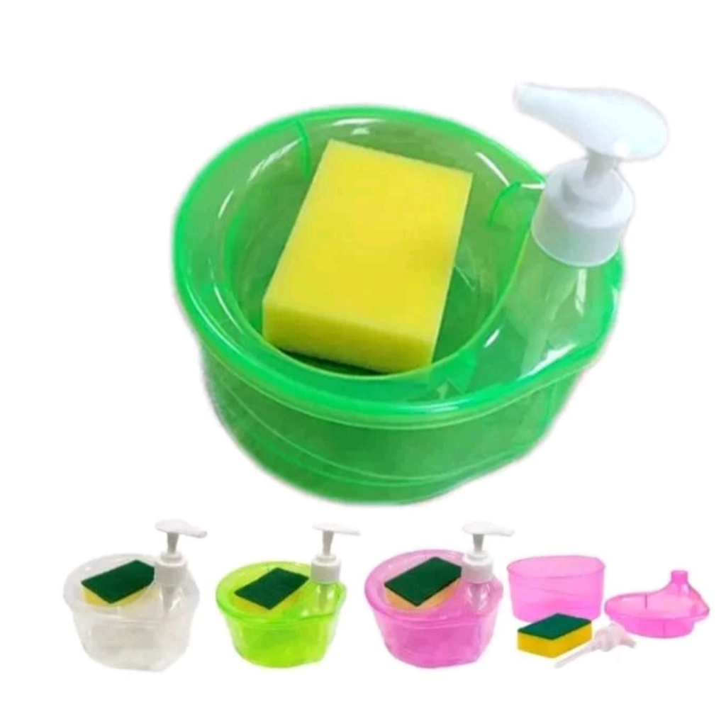 Dishwashing Liquid Soap Holder Round Shape Soap Pump Dispenser 2in1 ...